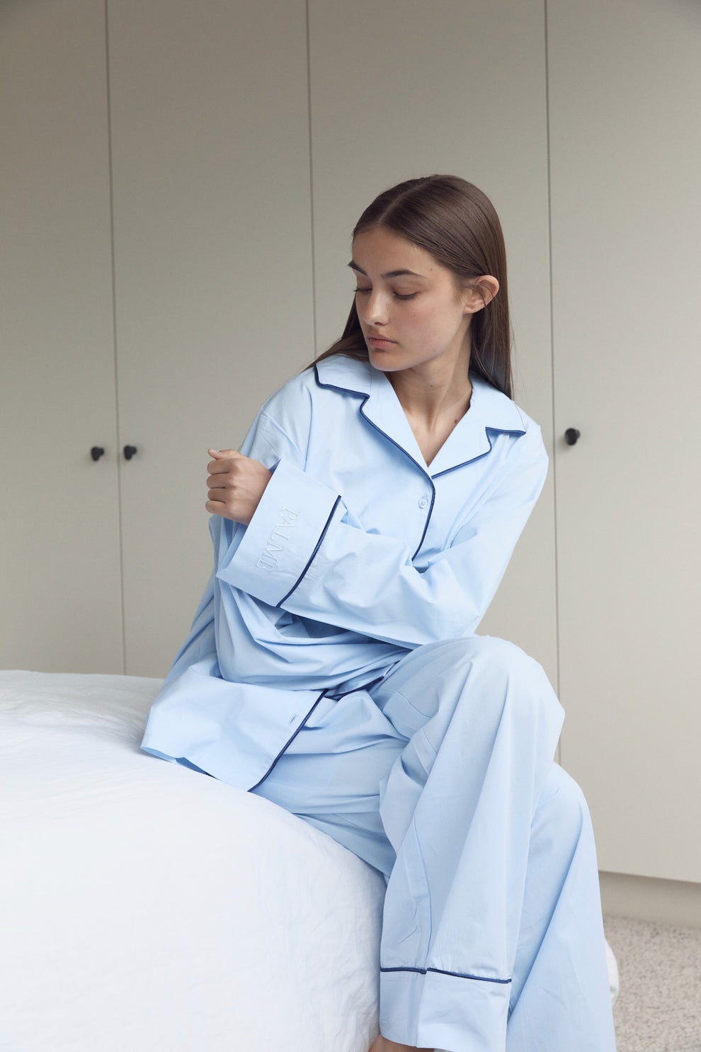 Gigi Cotton Sleep Set in Duck Egg Blue | PALME